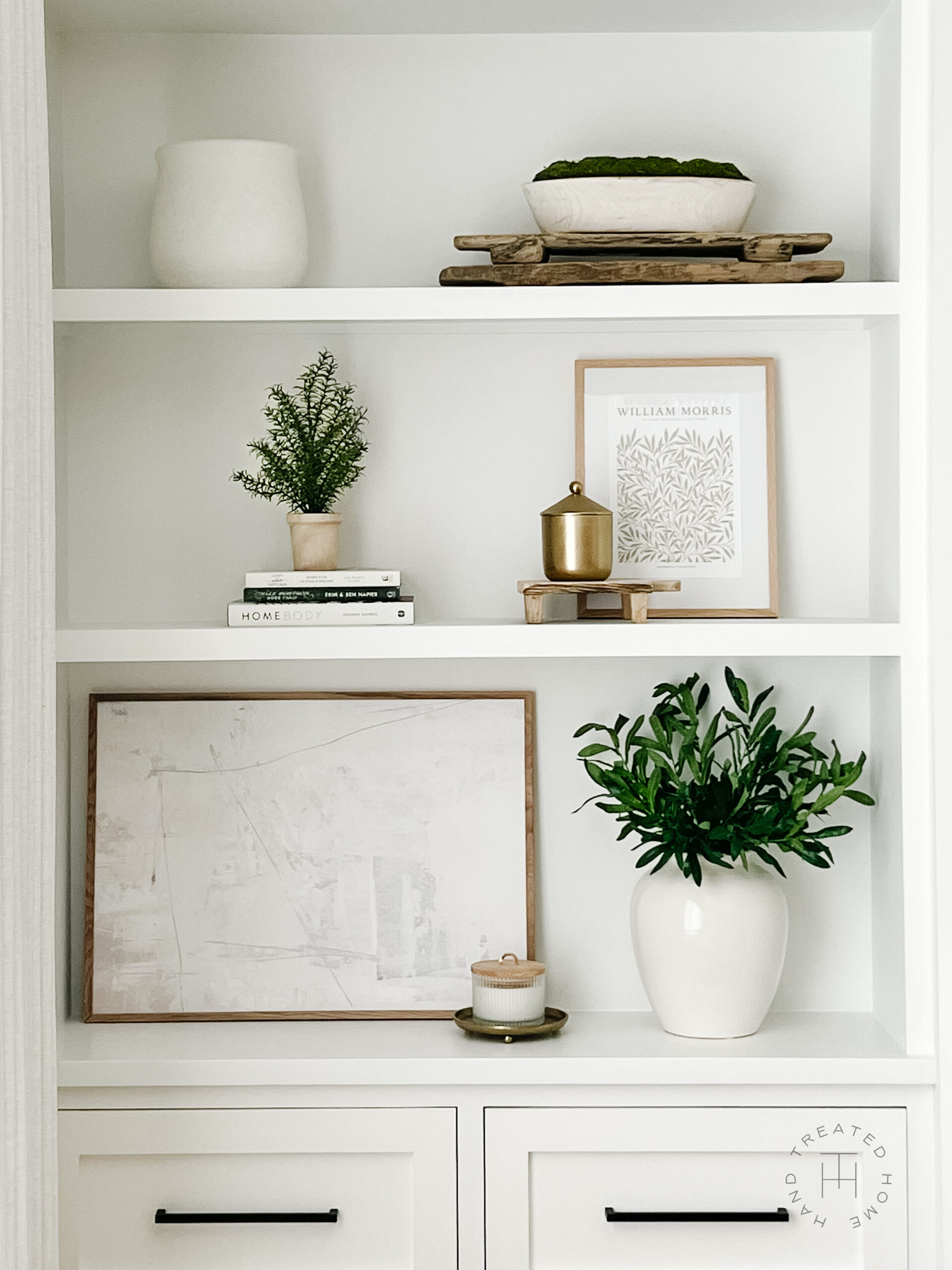 How to Decorate Shelves - Hand Treated Home